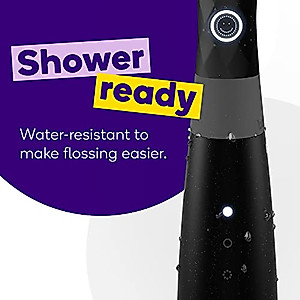 BURST Water Flosser for Teeth Cleaning – Cordless Water Flosser Picks for Plaque Removal Between Teeth, Braces & Dental Work – Electric & Portable Water Floss – Refillable 110mL Tank, 3 Modes – White
