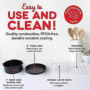 DASH DFAF450UP1 Air Fryer, Deluxe, Accessory Bundle