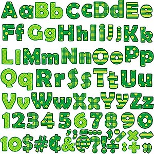 260pcs Letters Combo Pack Set St. Patrick’s Day Classroom Decorations Alphabet Letters Numbers Bulletin Board Block Accents Cutouts for Students Kids