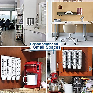 STORAGENIE Coffee Pod Holder for Keurig K-cup, Side Mount K Cup Storage, Coffee Pod Organizer, Perfect for Small Counters (2 Pack| For 10 K-Cups, White)