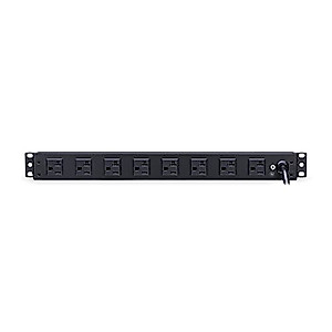 CyberPower RKBS20S2F8R Rackbar Surge Protector, 120V/20A, 10 Outlets, 15 Foot Power Cord, 1U Rackmount