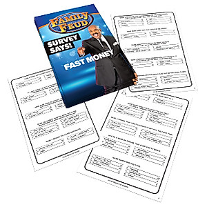 Family FEUD Survey Says Edition Card Game, Complete with Hundreds of Questions, 150 Question Cards, 50 Fast Money Cards, Complementary App with Sound Effects from The Show For 3 Players