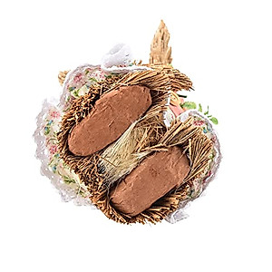 Okngr Easter Bunny Straw Figurine, Standing Rabbit Statue,Handmade Straw Cute Bunny Ornament, Easter Day Straw Bunny Figurine Decor Handmade Ornaments Gifts for Home Table Decorations