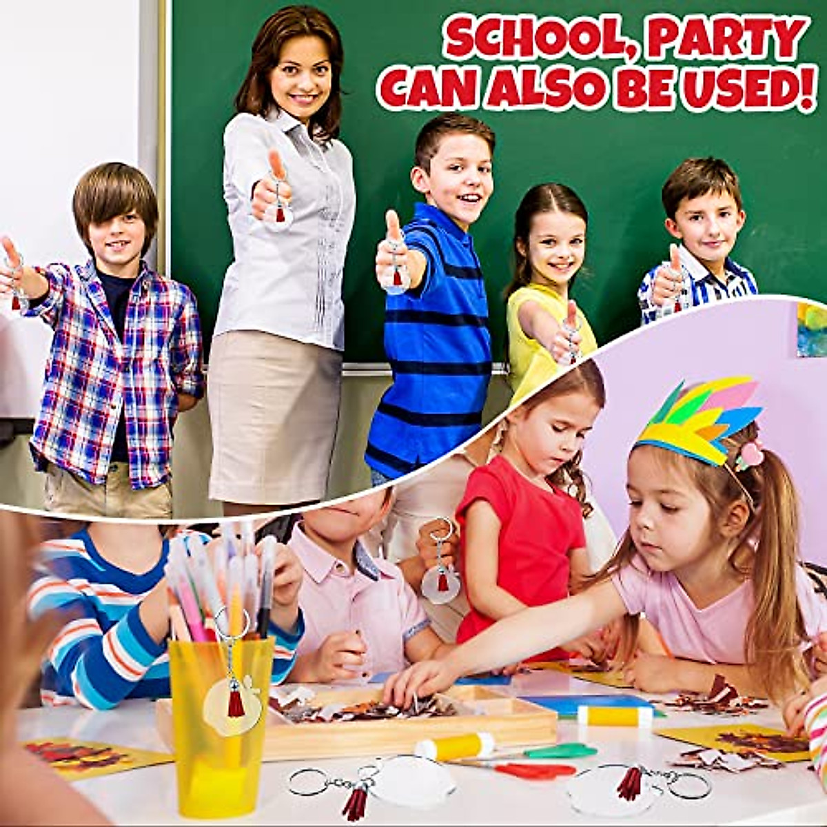 20 Pcs Teacher Appreciation Gift Clear Acrylic Keychain Blanks 2.3'' Acrylic Apple Clear Key Chains with Red Tassel Graduation Back to School Thank You Gift for Teacher Appreciation Week