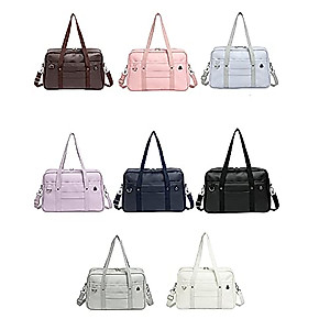Japanese JK Uniform Shoulder Bag, PU Faux Handbag Lolita Girl School Bag Satchel, Cute School Laptop Bag
