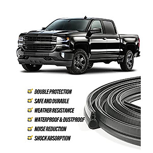 ESEWALAS 10Ft/20Ft Car Door Rubber Seal Strip with Top Bulb,Rubber Weather Seal,Automotive Weather Stripping Soundproofing Edge Guard Trim for Cars, Boats,RVs,Trucks and Home Applications (20 Feet)