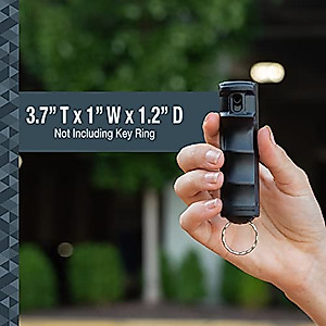 SABRE Pepper Spray with Fast Flip Top, Maximum Police Strength OC Spray, Key Ring for Easy Carry and Fast Access, Finger Grip for More Accurate and Faster Aim, 0.54 fl oz, Secure and Easy to Use