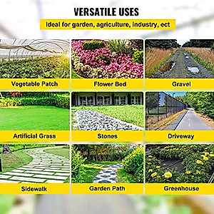 Happybuy 6.5FTx330FT Premium Weed Barrier Landscape Fabric Heavy Duty 3.2OZ, Woven Weed Control Gardening Mat, High Permeability Good for Flower Bed, Geotextile Fabric, Driveway Fabric, Ground Cover