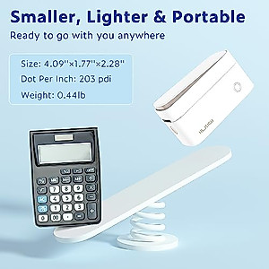 NUSIGN Label Maker Machine with Tape, Portable Bluetooth Label Printer, Wireless & Rechargeable Sticker Mini Label Makers with Multiple Templates Font Icon, White