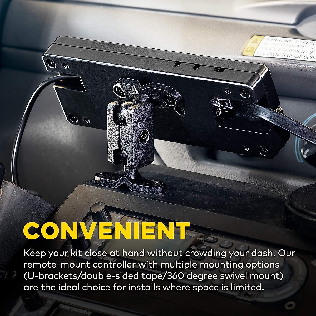 ThunderWave 150W Emergency Police Siren Amplifier [Remote Controller][2 x 15A Switches][Hands-Free Air Horn][3.5mm Input][Radio Rebroadcast] Warning PA System for Emergency Vehicles Trucks UTV POV