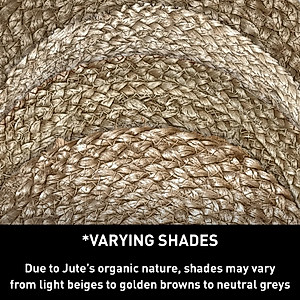 Chardin home Farmhouse Jute Braid Oval Rug | Perfect as Doormat| Great for Porch, Kitchen, Meditation mat, Study, dorms | 18x30 inch Small Artisanal Handcrafted mat