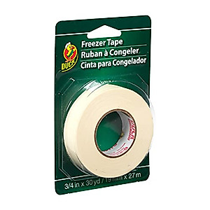 Duck Brand 280124 Write-On Freezer Tape, 3/4-Inch by 30-Yard, Single Roll, White