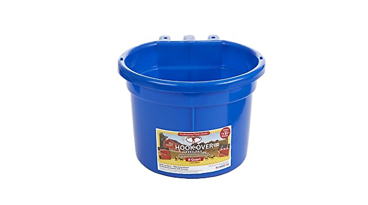 Little Giant 8 Quart Blue Hook Over Fence Feed Bucket