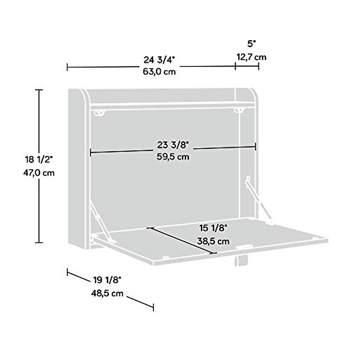 Sauder Anda Norr Wall Desk, White Finish