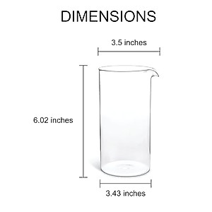 Fino 3-Cup Replacement Carafe, for Fino 12-Ounce Stainless Steel French Press Coffee Maker (Item 72002, Sold Separately)