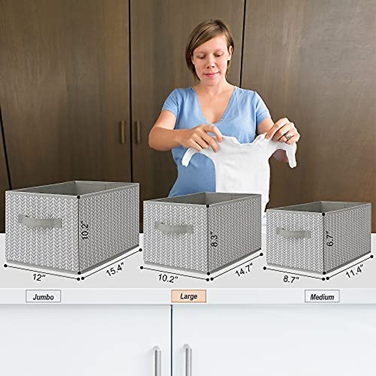 GRANNY SAYS Bundle of 2-Pack Hanging Shelves for Closet & 3-Pack Wardrobe Storage Bins