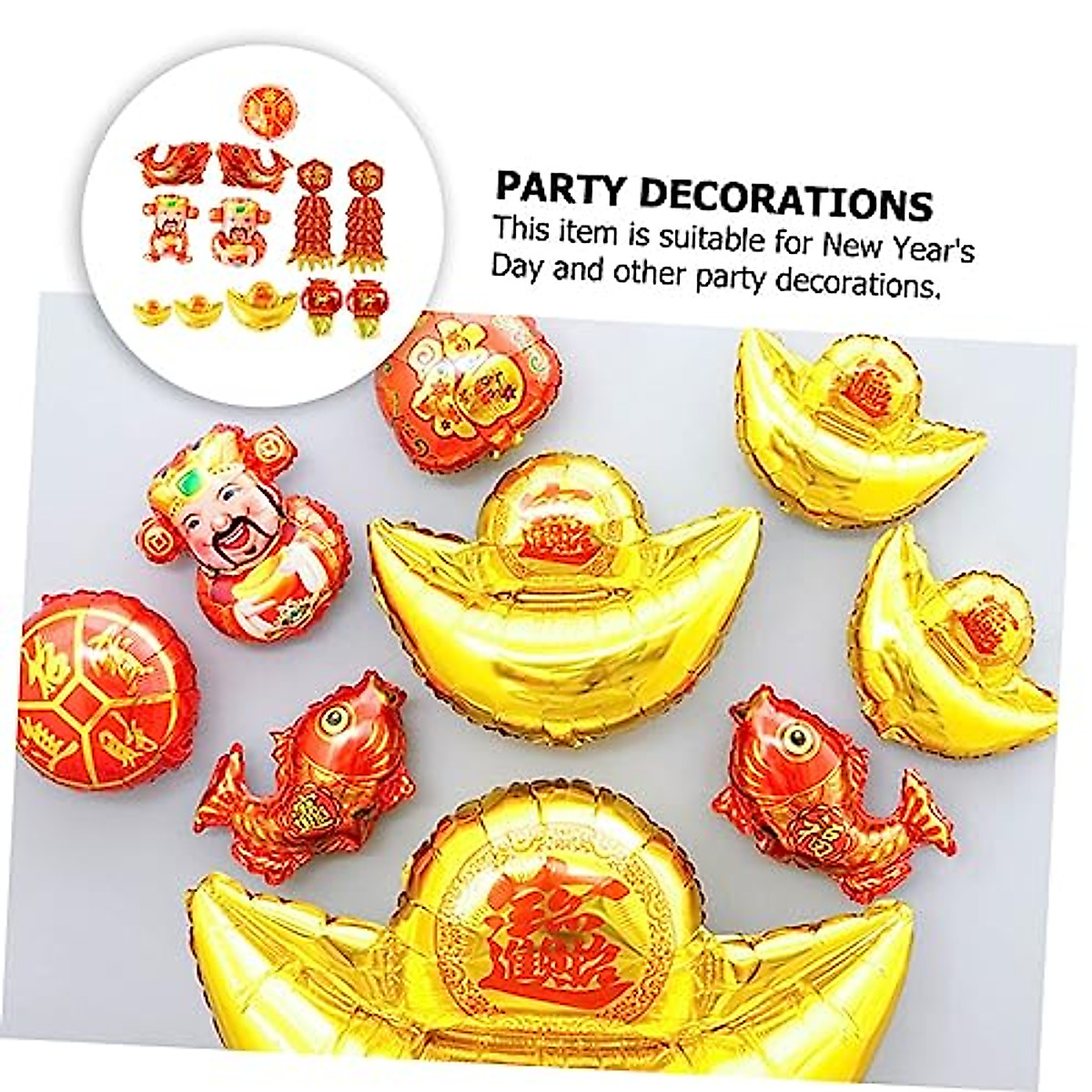 ABOOFAN 24 pcs 2021 Spring Festival Balloons fish balloons Chinese New Year party wall decoration red ballons red balloons foil balloons garland decor Party Decor Scene Layout Balloon Gift