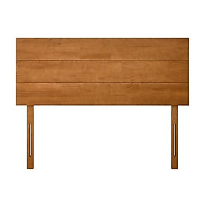 MUSEHOMEINC Solid Wood Headboard for Queen/King Size Bed with Flat Panel Design, Match with Our Floating Bed Frame, Teak, Queen/King (Queen)