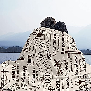 AJIIUSV Christian Gifts for Men Women, Christian Blanket Fathers Day Blankets for Dad Grandpa Uncle Gifts Birthday Gifts for Women Men Religious Gifts Blanket Bible Verse Inspirational Gifts 50"x60"