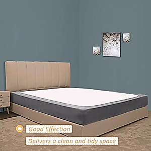 Mrs Awesome Stretch Jersey Box Spring Cover Wrap Around, Bed Skirt Alternative, Ultra Soft & Wrinkle Resistant, Full/Full XL, Light Gray