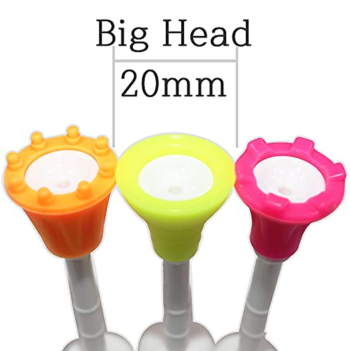 BIRDIE79 Upgraded Premium Big Head(Silicone)Golf Tees 3-1/4 - Height Adjustable - Easy Tee Up - Tee Off with Greater Consistency - Excellent Durability - Golf Tee Hanger - 1Pack(12ea Tees+2ea Figures)