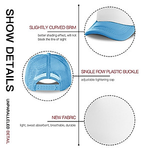 Generic Custom Hats Custom Dad Hat Add Text Logo Photo Adjustable Classic Outdoor Sports Custom Hat for Men Light Blue Mesh Hat