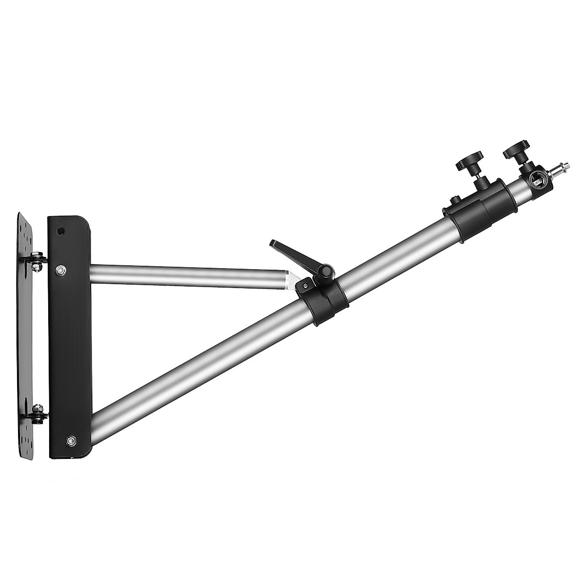 Neewer Wall Mounting Triangle Boom Arm for Photography Strobe Light, Monolight, Softbox, Umbrella, Reflector and Ring Light, Support 180 Degree Rotation, Max Length 4 Feet/125cm (Silver)