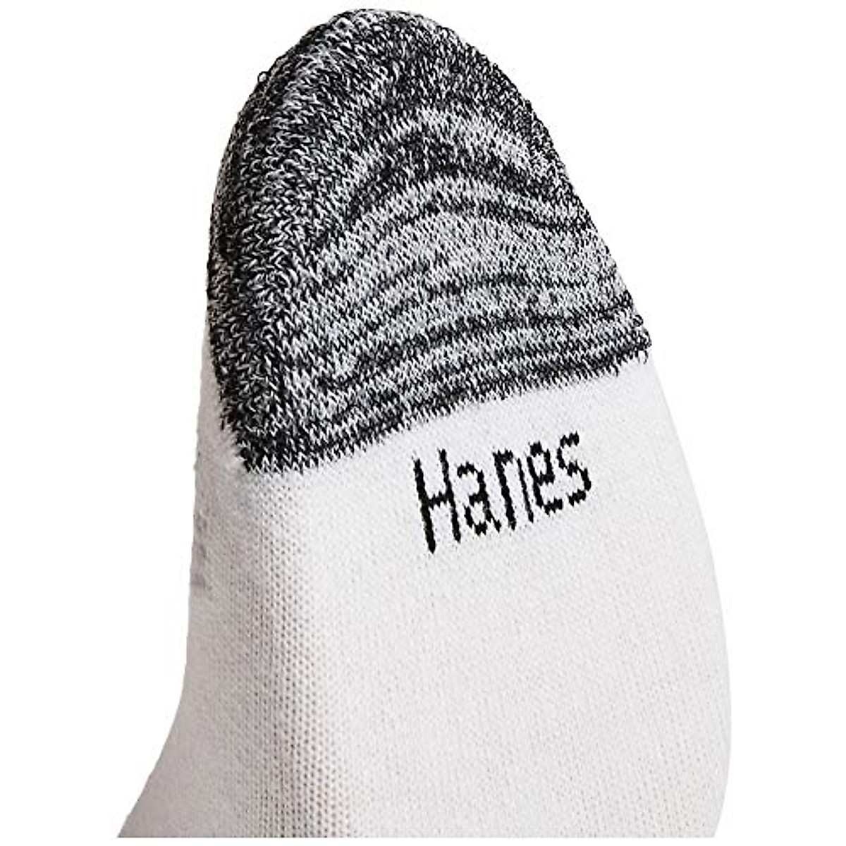 Hanes womens Plush Comfort Toe Seam No Show Socks, 6-pair Pack fashion liner socks, White With Color Heel & Toe, Shoe Size 5-9 US