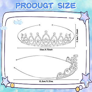 Yunlly 48 Pieces Crystal Tiara Crowns Set Princess Party Tiaras Bulk Silver Rhinestone Crown Accessories for Child Girls Birthday Prom (Classic Style)