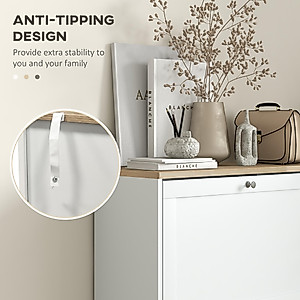 HOMCOM Narrow Shoe Storage Cabinet for Entryway with 3 Flip Drawers and Adjustable Shelves, Shoe Rack Organizer for 18 Pairs of Shoes, White