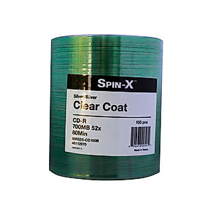Spin-X 100 52x CD-R 80min 700MB Clear Coat Top