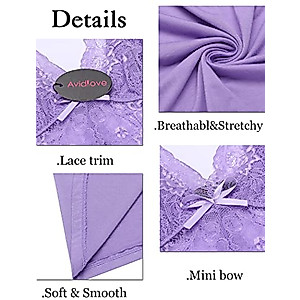 Avidlove Women Nightgown Lace Sleepwear Chemise Lingerie Nighty Soft Sexy Night Dress（Purple,S
