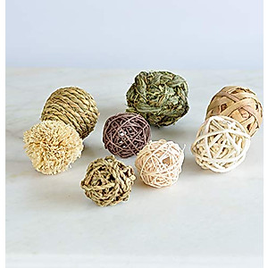 Youngever 7 Pack Small Animal Activity Toys, Assorted Rabbit Balls, Chewable Teething Activity Toys for Bunny, Rabbit, Hamster, Guinea Pig