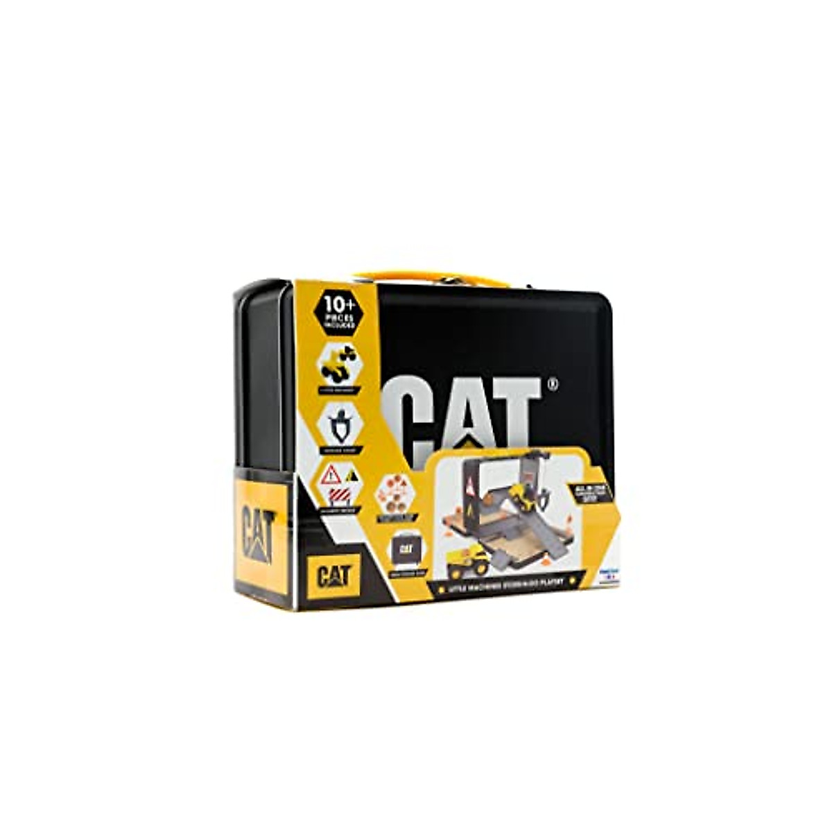 CAT Construction Toys, Store N Go Construction Playset with Travel Case, Ages 3+, 2 Little Machines Vehicles & Assortment of Construction Site Accessories, Quality, Durable & Realistic