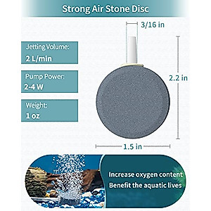 Pawfly Aquarium Air Stone Disc Bubbler 1.5 Inch Bubble Release Tool Round Oxygen Diffuser for Nano Air Pumps Fish Tanks Buckets Small Ponds and DWC Reservoirs, 8 Pack