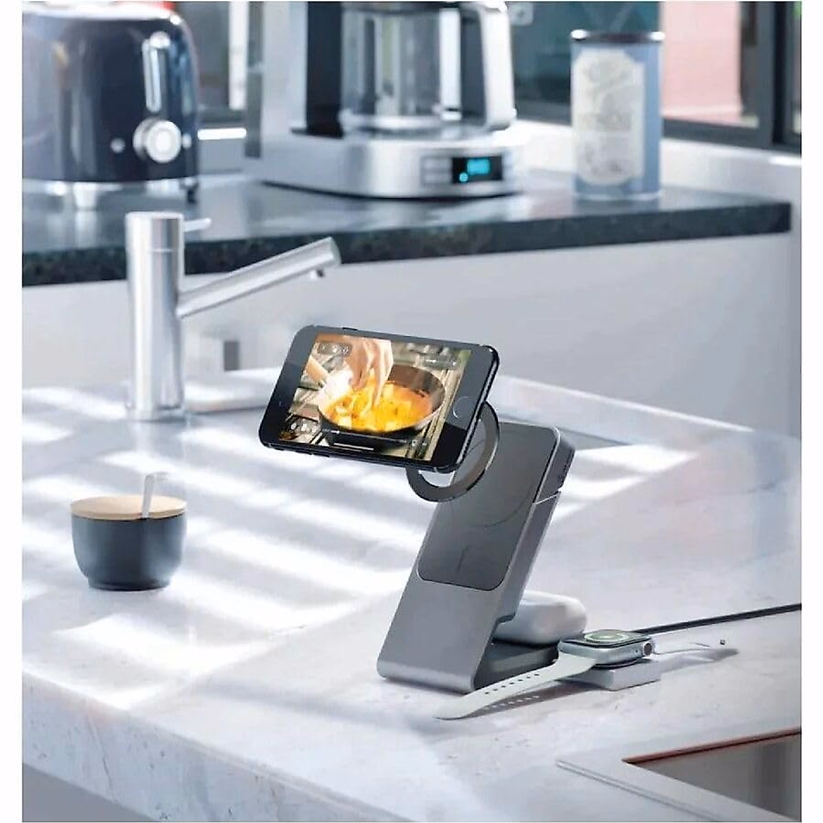 ALOGIC Matrix 3-in-1 Universal Magnetic Charging Dock with Apple Watch Charger for iPhone 15 Pro Max, 15 Pro, 15 Plus, 15, 14,13, 12, Apple Watch, Airpods Pro for Apple Devices - Black