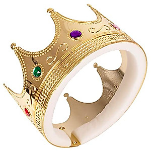 Kangaroo Regal King Crown for Men, Women, and Kids - Mens Crown for King Costumes - Birthday Prince Crown for Boys - Royal Gold Crown for Costumes, Birthday Crown, Cosplay Accessories Decorations