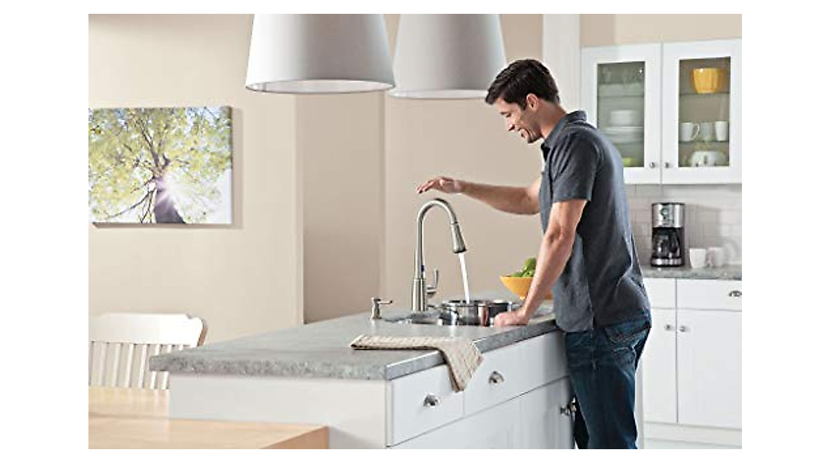 Moen Delaney Kitchen Faucet with Spot Resist Stainless | High Arc Pulldown