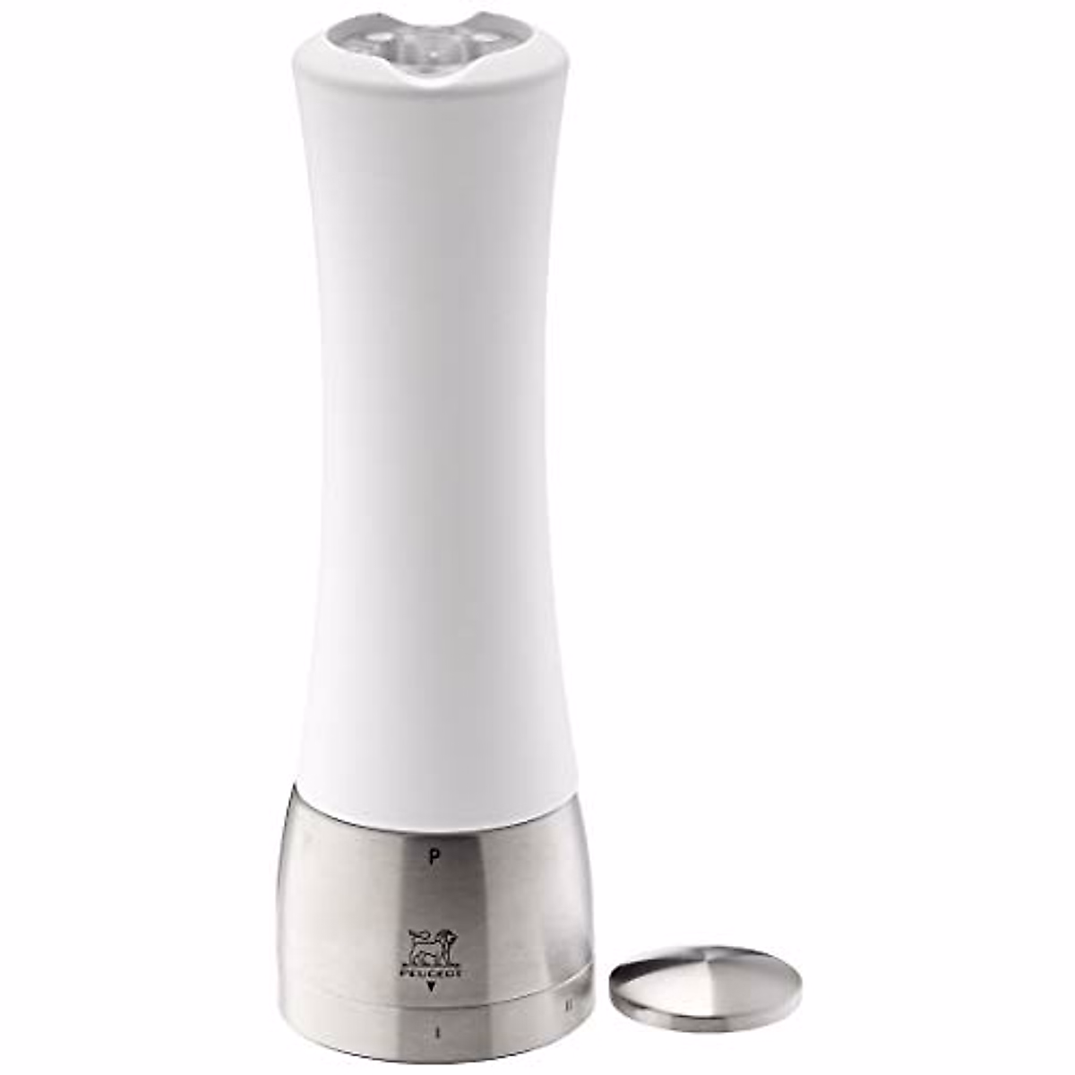 Peugeot Madras Pepper Mill, 8.25-Inch, White Lacquer with Stainless Steel