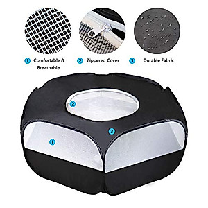 Shu Small Animal Playpen,Pet Playpen with Top Cover Anti Escape,Foldable Breathable Transparent for Dog Cat Bunny Puppy Rabbits Guinea Pig Hamster Chinchillas Cage