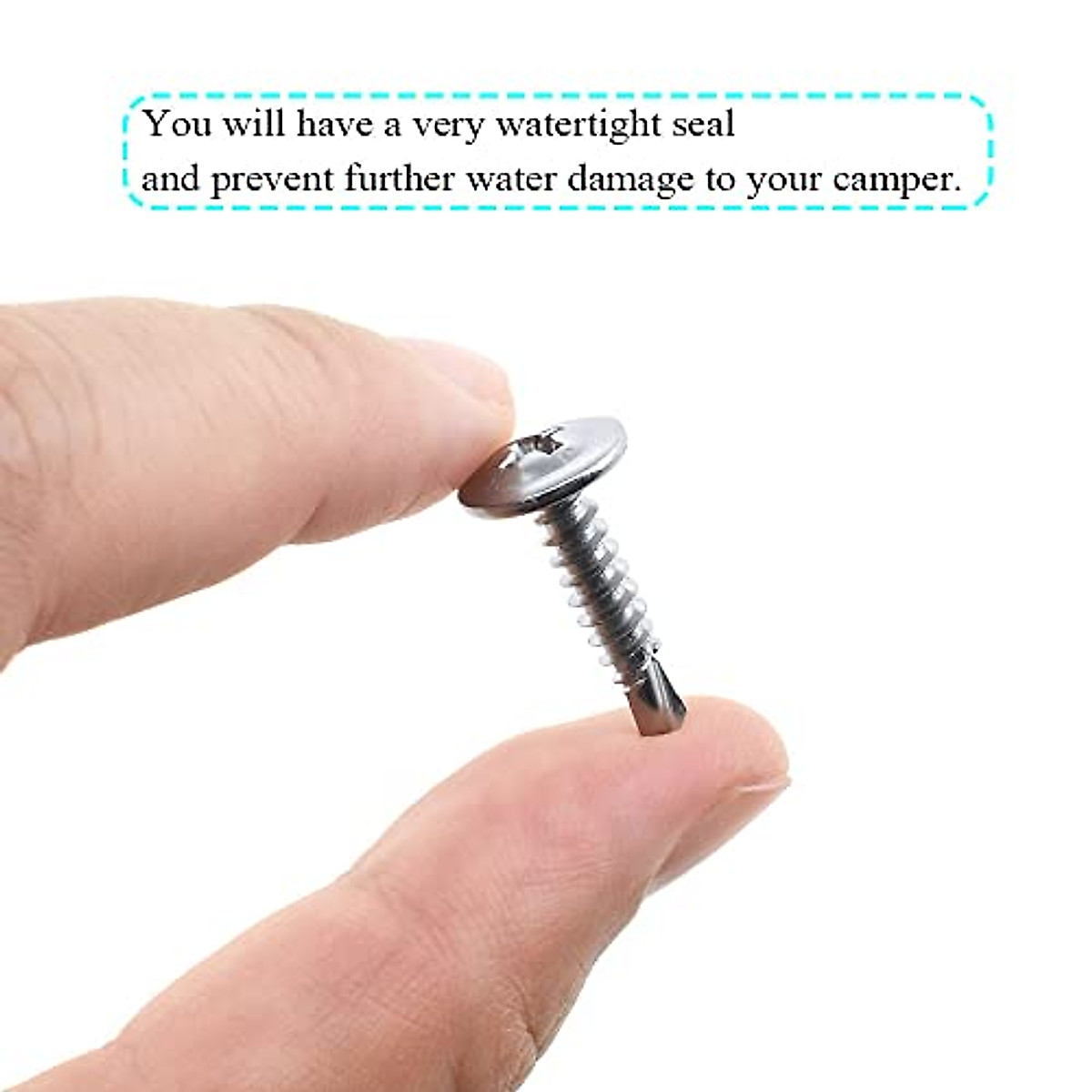 Hao Pro #8 x 3/4" Flat Head Phillips Self Tapping Drilling Bolts Screws with Drill Point Keep Flush Go in Cut Thread Clean Secure Well Sturdy Easy Drive Not Rust Dull 410 Stainless Steel 60PCS