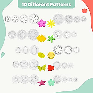 NUOMI Cookie Mold Presses Mooncake Mold Fondant Stamps with Cookie Cutters Set of 33 Small Pastry Molds