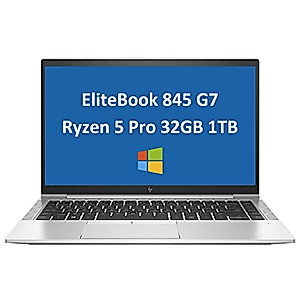 HP EliteBook 845 G7 840 Series 14" IPS FHD (Ryzen 5 Pro 4650U, 32GB RAM, 1TB PCIe SSD, AMD 6-Core (Beat i7-1165G7)) Business Laptop w/ WiFi + Webcam + Briefcase, Windows 10 Pro / Win 11 Pro