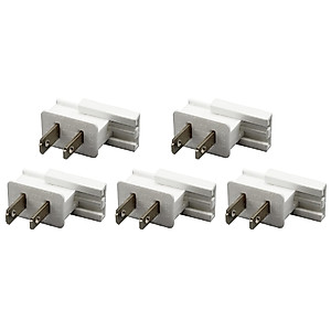 Creative Hobbies SPLUG, Easy Snap On End Plug, For SPT-1 Wire, Residential Grade, Polarized, Non-Grounding, 8 Amp, 125 Volt, White, Pack of 5 Plugs