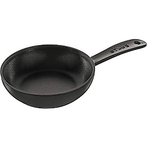 Staub 40501-142 Skillet Black, 6.3 inches (16 cm), Enameled Casting, Iron, Induction Compatible