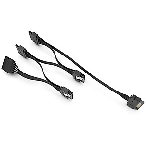 QIVYNSRY SATA Power Splitter Cable Straight SATA 15 Pin Male to 5 Female Power Splitter Extension Cable Serial ATA Power Cable Splitter Hard Drive Power Cable (50cm+10cm+10cm+10cm+10cm)