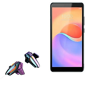 BoxWave Gaming Gear Compatible with ZTE Blade A31 Plus (Gaming Gear by BoxWave) - Touchscreen QuickTrigger, Trigger Buttons Quick Gaming Mobile FPS for ZTE Blade A31 Plus - Jet Black