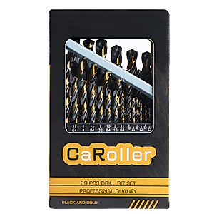 CaRoller Drill Bit Set – 29-Piece High-Speed Steel Drill Bits – Durable Drill Sets with Storage Case for Steel, Wood, Plastic, Sheet Metal
