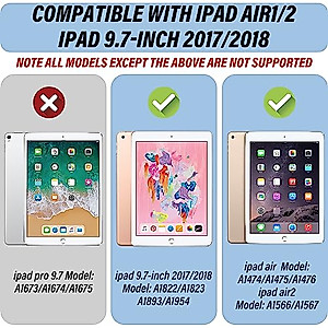 Deokke Compatible with iPad 6th/5th Generation Case(2018/2017) iPad Air 2/Air 1 Case,iPad 9.7 inch Case with Pencil Holder and Soft TPU Back Case,Auto Sleep/Wake Cover-Pink Cow Western