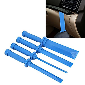 GRCFUMO 4 Pcs Plastic Scraper Set, Sturdy Plastic Chisel Scraper Set, Flexible Plastic Paint Scraper Tool for Removing Adhesive Sticker Decoration